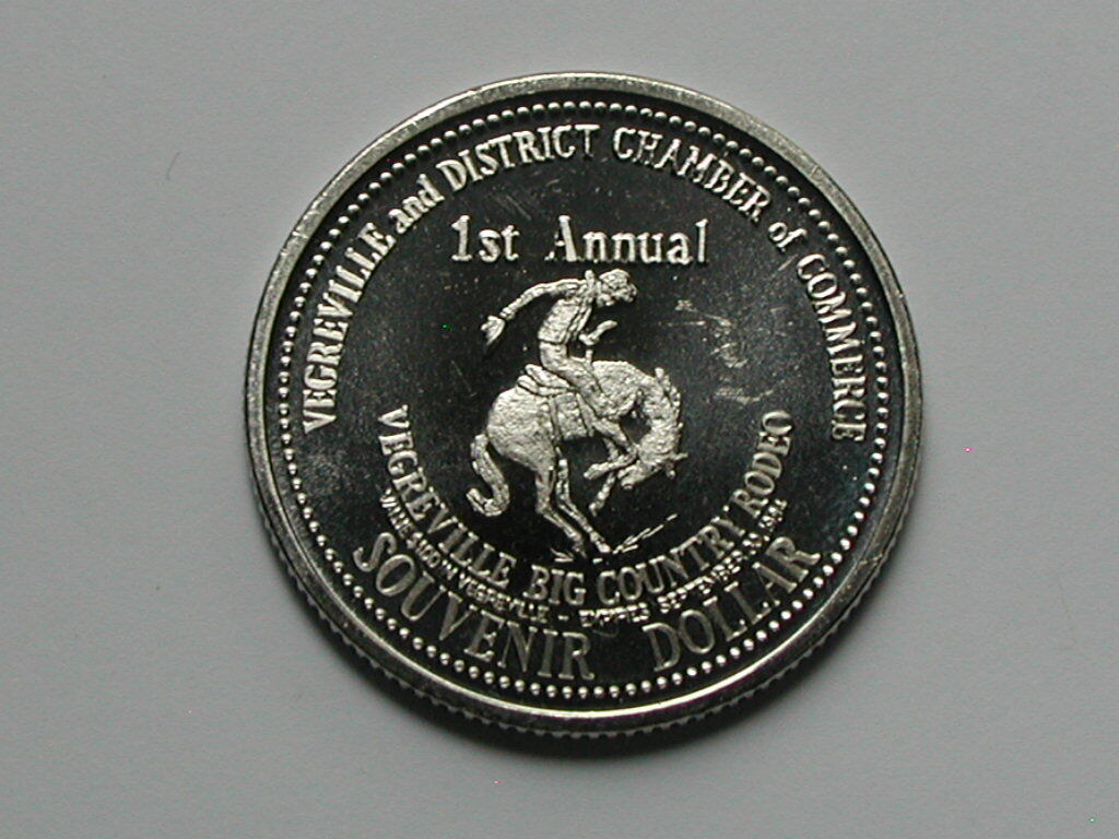 Vegreville AB CANADA 1984 Trade DOLLAR Token with Rodeo Cowboy & Easter ...