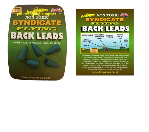 5 x DINSMORE Flying Back Track InLine Carp Fishing Lead for rod reel ...