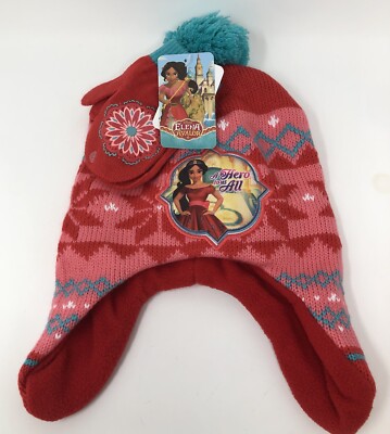 Disney Princess Elena of Avalor Hat & Mittens Set Girls (Ages 2-4) New ...