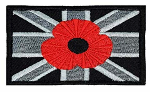 Union Jack Poppy Patch Great Britain Hook + Loop Badge UK Army Military ...