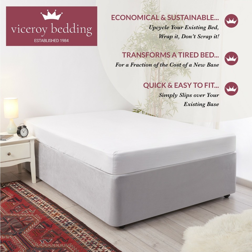 Luxury FAUX SUEDE Divan Bed Base WRAP Frame Cover Valance Elasticated ...