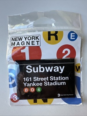 NY YANKEES MAGNET NYC SUBWAY 161st STREET STATION BD4 TRAINS | eBay