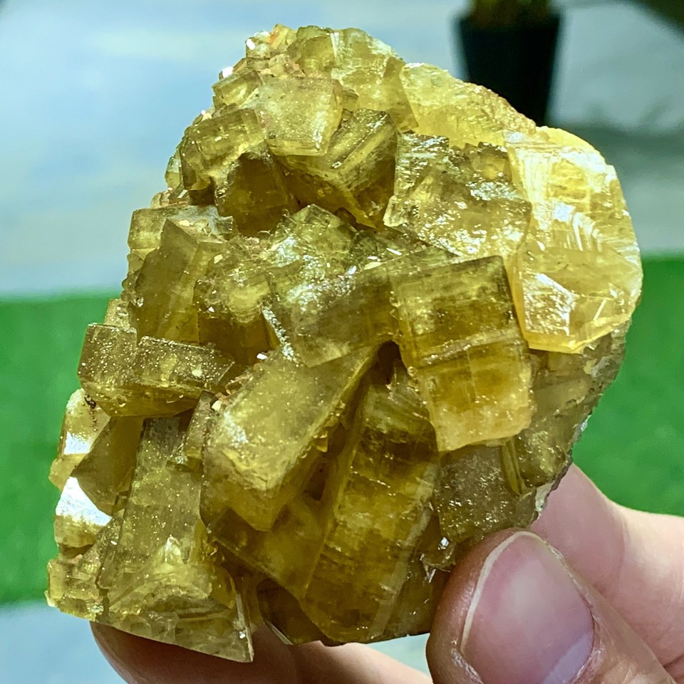 250G Shiny Golden Cuboid Barite Crystal Based on the Purple Spherical ...