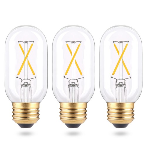 T45 Vintage Edison Light Bulb, Antique LED Tubular Bulb 2W 3000K Soft ...