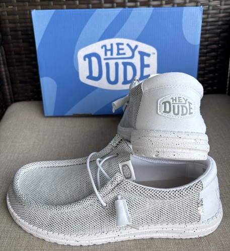 Hey Dude Men’s Wally Sox Shoes Stone White Size 9 Casual Loafers Slip ...