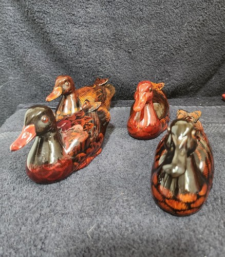 Vintage Mallard Duck Decoys Hand Painted Plastic Set of 4 Excellent ...