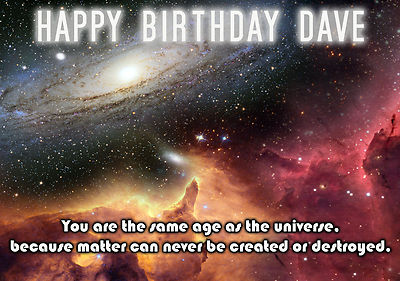 SCIENCE SPACE SCI-FI physics IQ Personalised Happy Birthday greeting ...