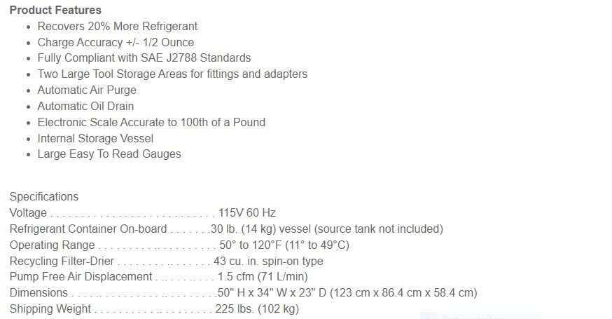 Snap-on Eco Plus A/c Recovery Machine ECOPlus AC EEAC324B for sale ...