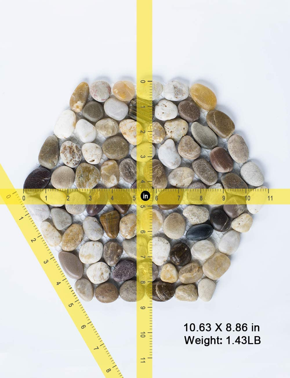 STEPPING STONES River Rock Pavers Pebbles for Garden Hexagon Set of 6 ...