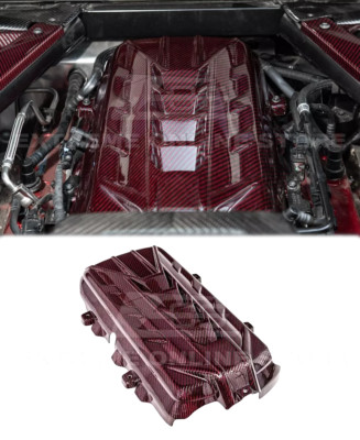 LT2 Engine Cover For 20-Up Corvette C8 Red CARBON FIBER GM Factory ...
