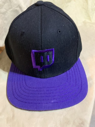 Twitch Branded Logo Snapback Hat One Size Fits All Black Purple Gaming ...