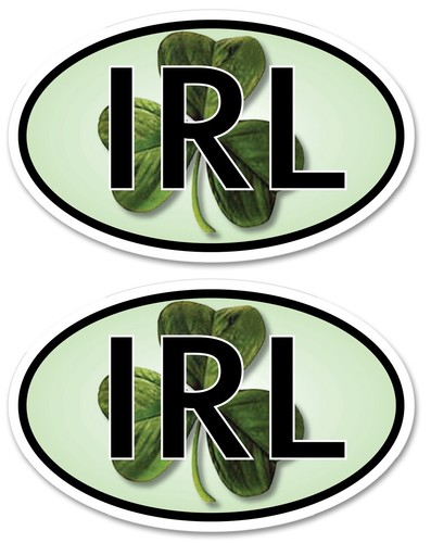 Shamrock Oval IRL Double Ireland Irish Decal Sticker | eBay