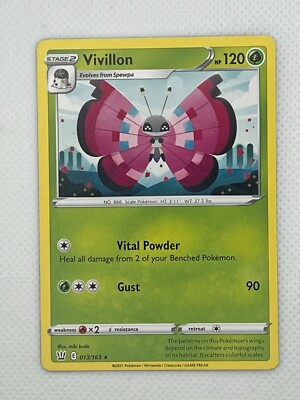 Pokemon TCG Card Battle Styles Vivillon 013/163 Rare | eBay