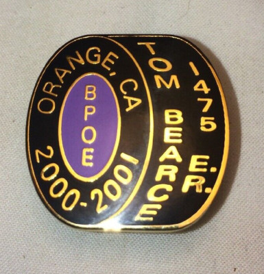 BPOE Elks Pin for Elks Lodge #1475, Orange, CA, Tom Bearce, E.R., 2000 ...
