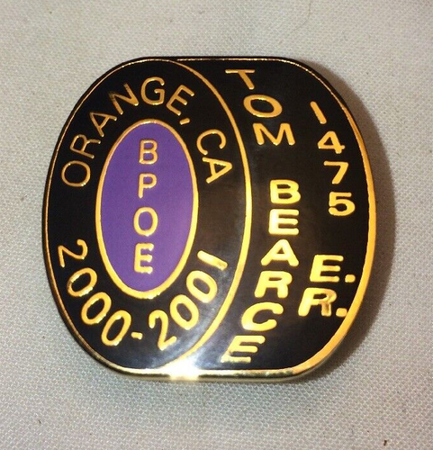 BPOE Elks Pin for Elks Lodge #1475, Orange, CA, Tom Bearce, E.R., 2000 ...