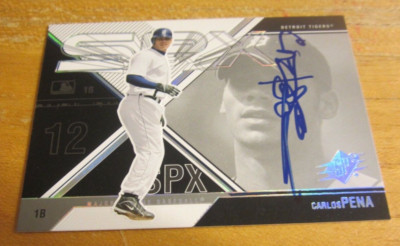 Carlos Pena Autographed Signed 2003 SPx #45 Trading Card MLB Detroit ...
