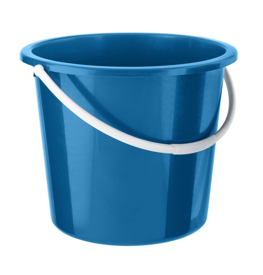 9 Litre Household Bucket White Handle Strong Durable Plastic Black Grey ...