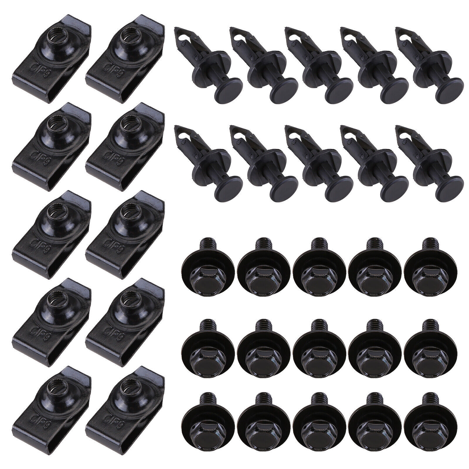 35PCS For Honda Body Bolts & U-nut Clips M6 Engine Cover Undertray ...