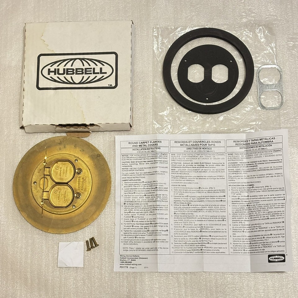 Hubbell SF3925 Brass Round Outlet Cover NEW | eBay