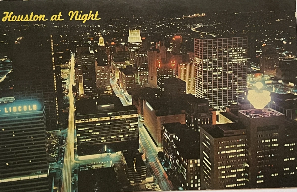 Houston Skyline At Night Aerial