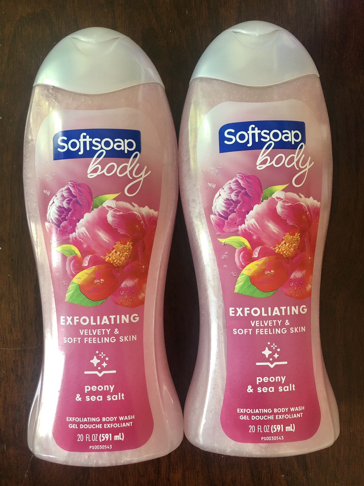 Softsoap Body Wash Pink Peony & Sea Salt Exfoliating 20oz Each (pack of ...