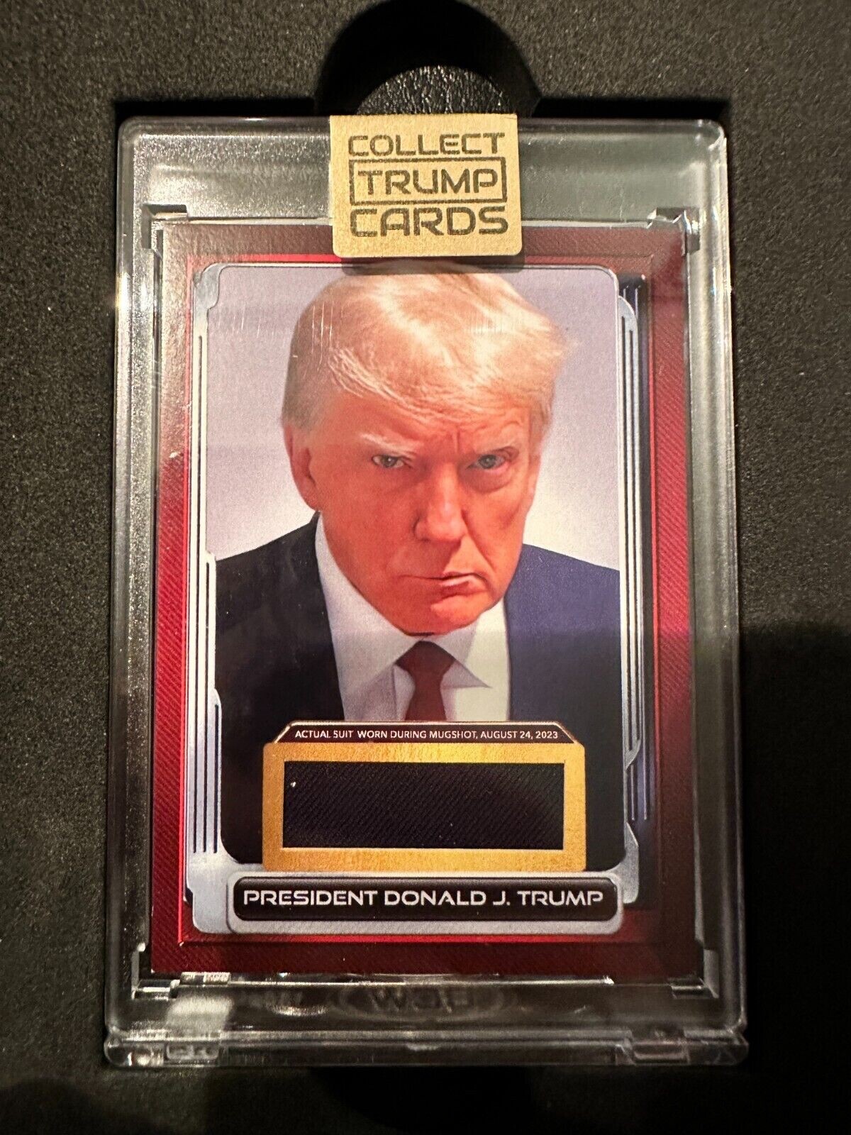 Official Collect Trump Cards Physical Card with Piece of Mugshot Suit ...