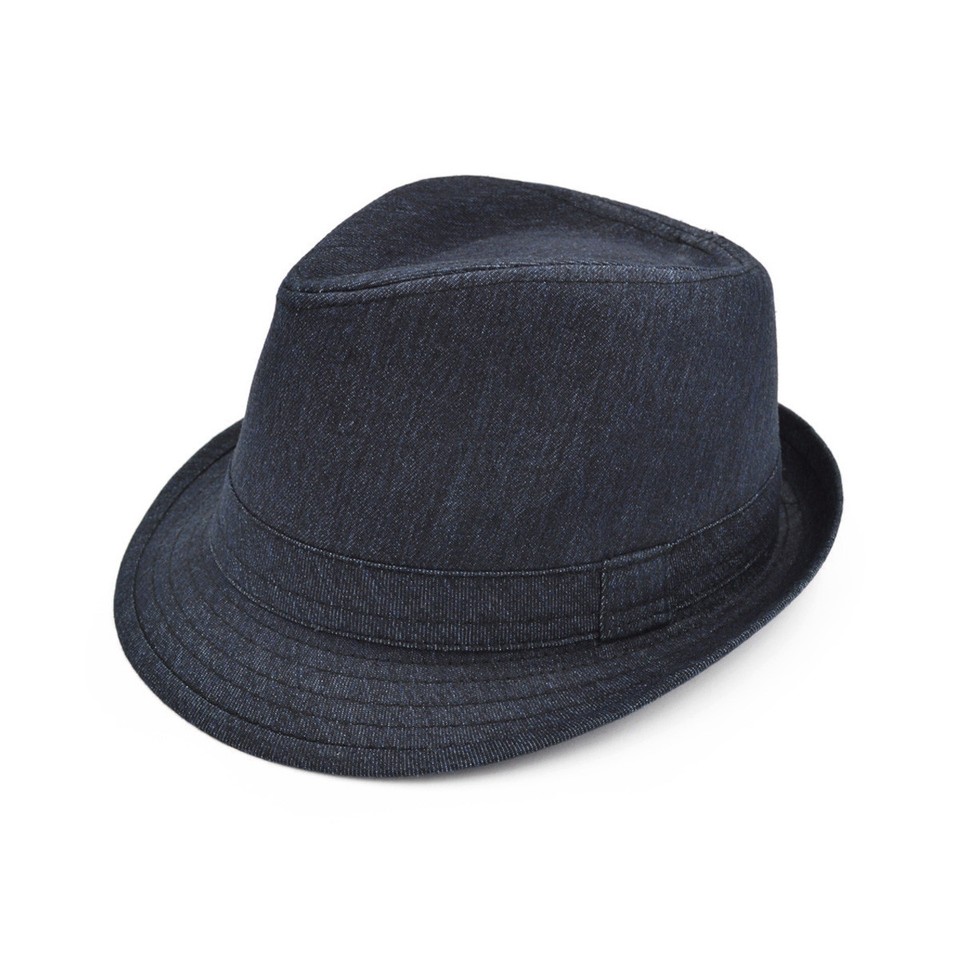 Premium Jeans Fabric Solid Color Fedora Hat - Different Colors | eBay