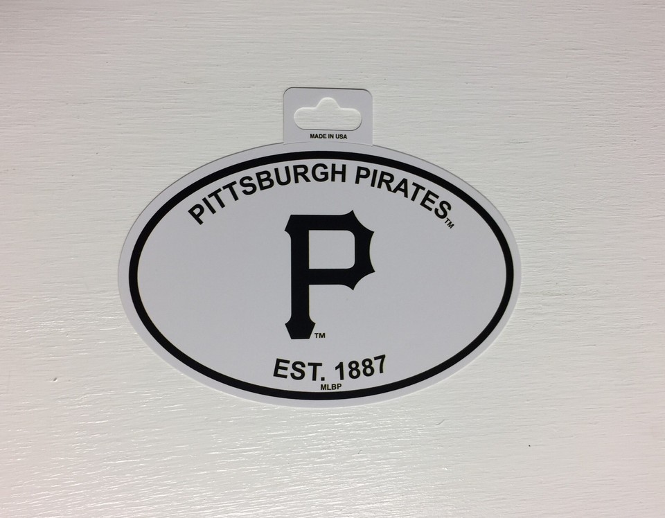 Pittsburgh Pirates Oval Decal Sticker 3x5 Inches NEW Free Ship Black ...