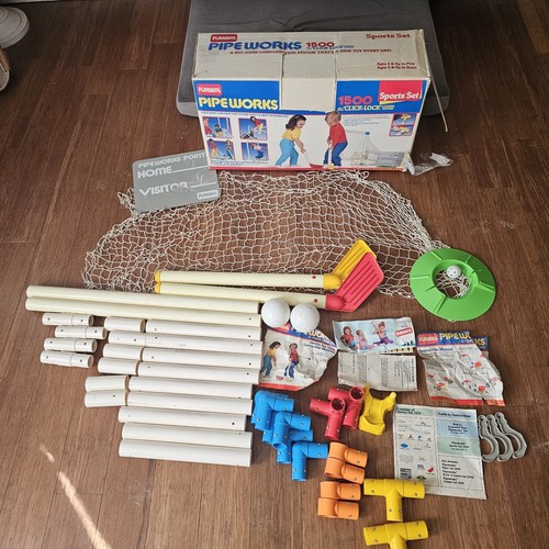 Vintage 1986 Playskool Pipeworks 1500 sports Set 100% Building Toy ...