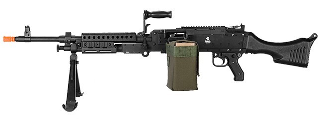 Lancer Tactical Full Metal M240 Airsoft AEG Squad Automatic Machine Gun ...