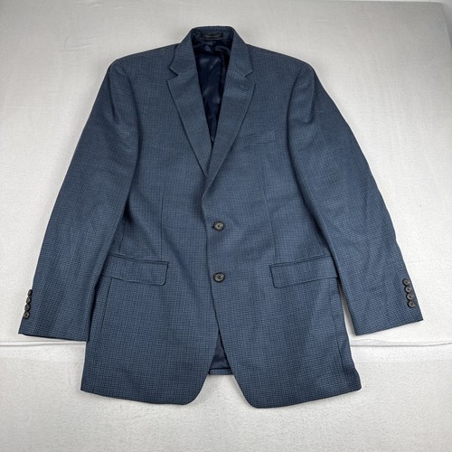 Lauren Ralph Lauren Mens Blue Black Houndstooth Sport Coat Silk Wool ...
