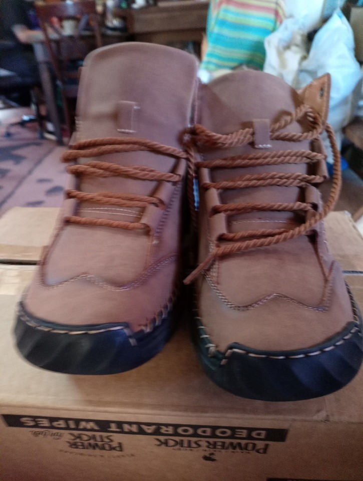 Salkin Barefoot Ankle Boots Comfort Lace Up Men's Shoes 42, 8.5 Brown ...