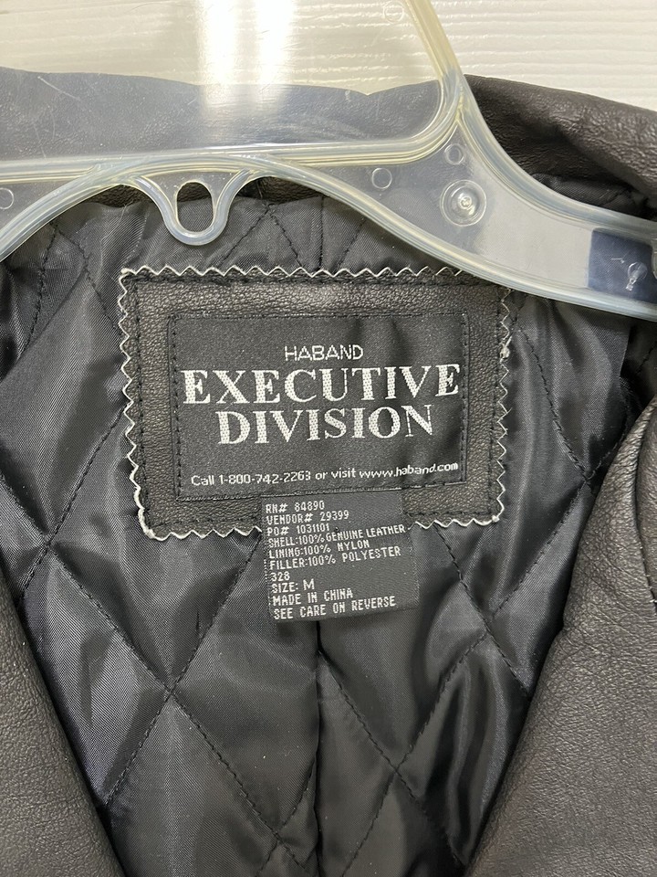 VTG Haband Executive Division Leather Jacket M Size M Black Quilted ...
