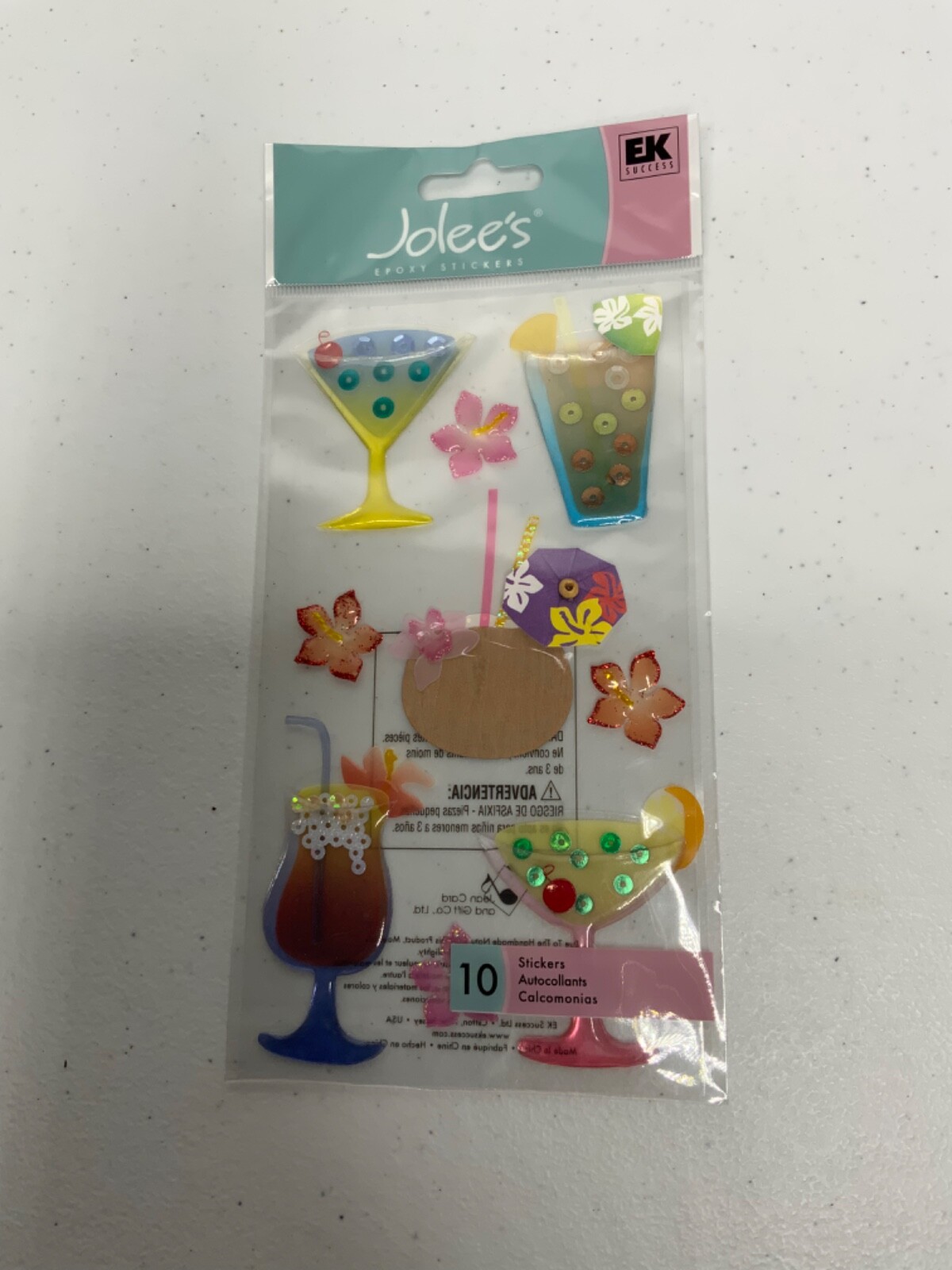 Jolee's Boutique 10 pc Scrapbook stickers TROPICAL DRINKS COCKTAILS ...