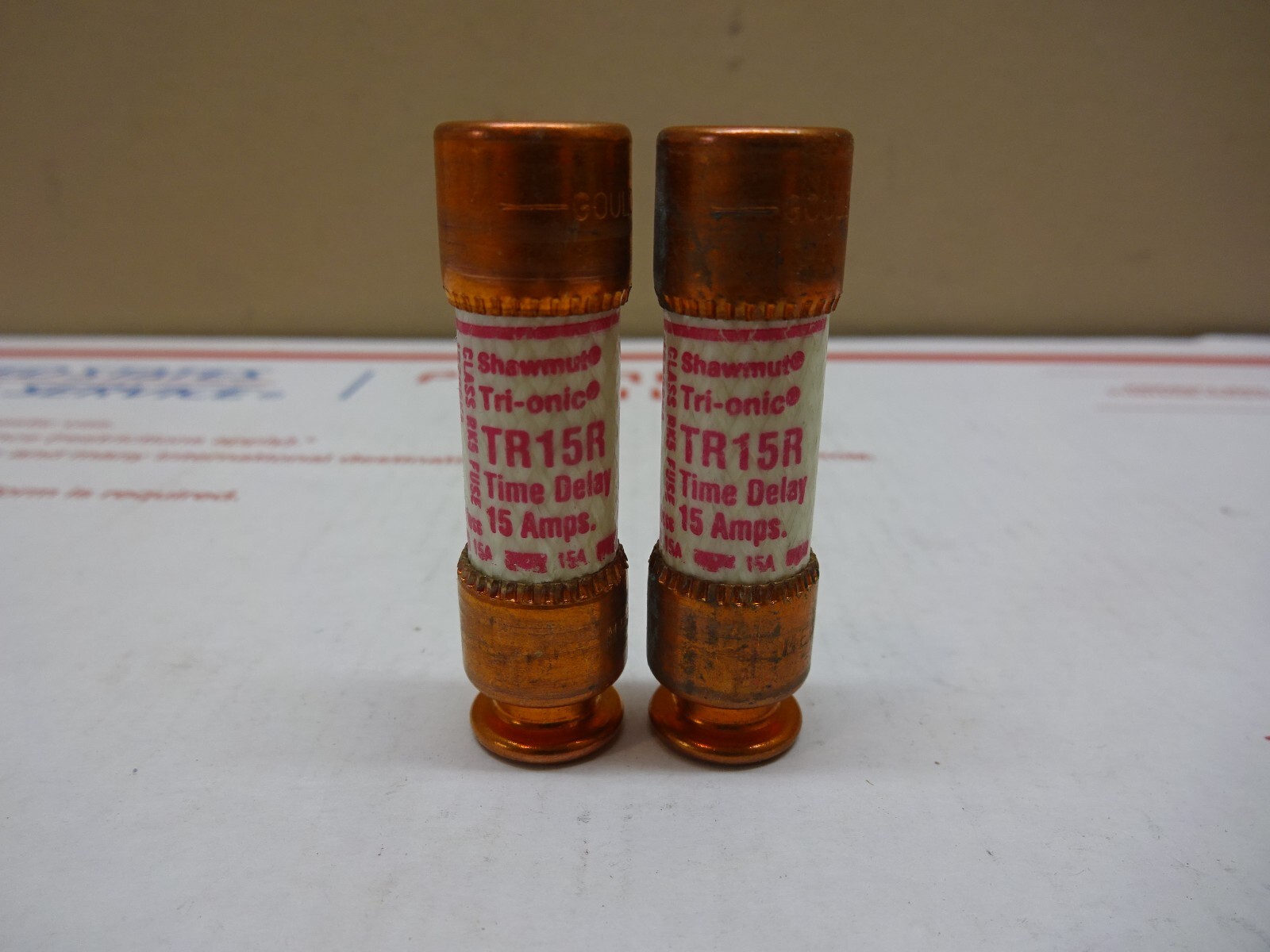 SHAWMUT TR15R / 15 AMP TIME DELAY TRI-ONIC FUSES / LOT OF 2 | eBay