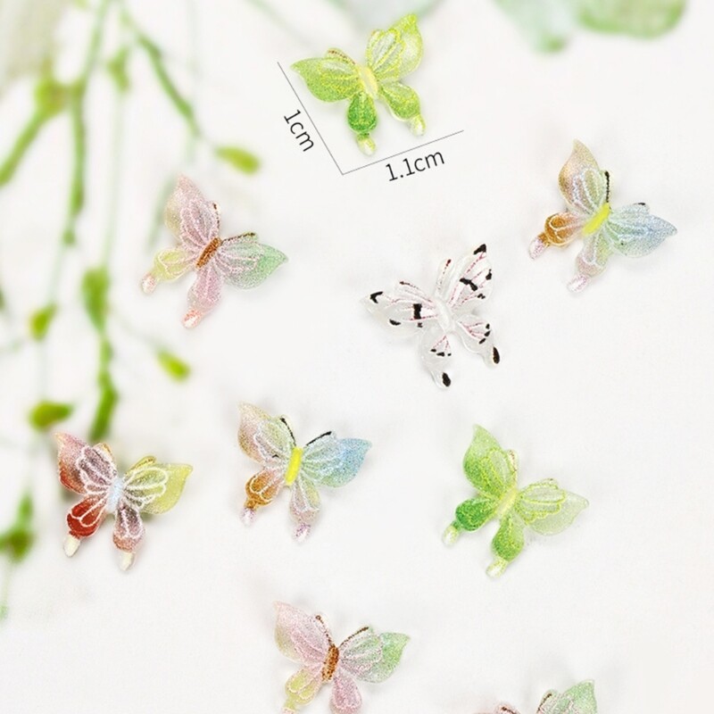 20Pcs Resin Butterfly Nail Art Decoration Manicure Accessories for ...