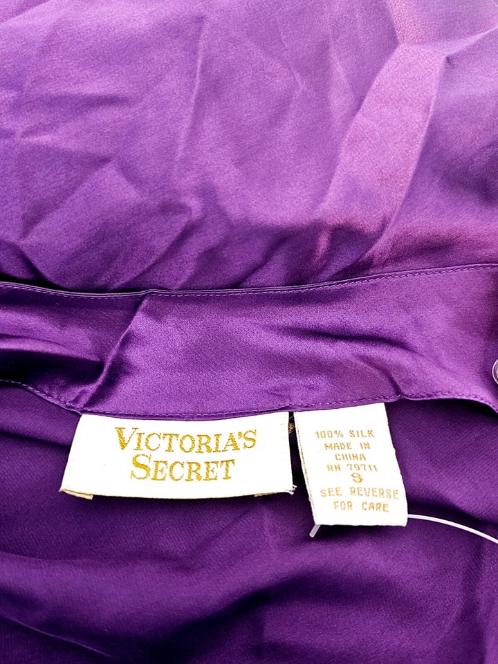 Victoria Secrets Lingerie Teddy S 100% Silk Purple Gold Label Mini ...