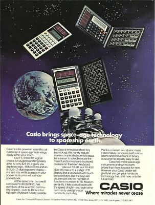 1984 Casio Calculator FX-910 FX-90 FX-450 vintage Print Ad 80's ...