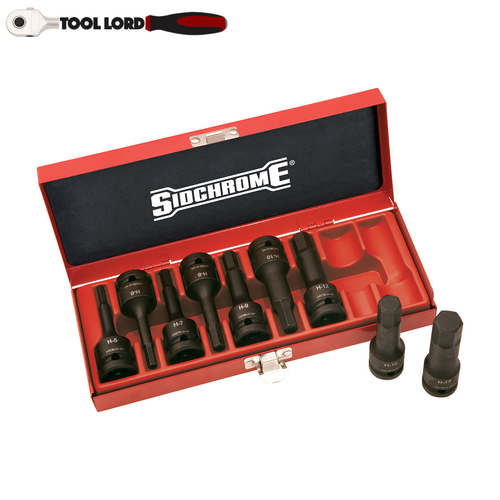 Sidchrome 9 Pce 1/2” Drv Metric Allen Hex Key Impact Socket Set 5-17mm XS4H09MT | eBay Australia