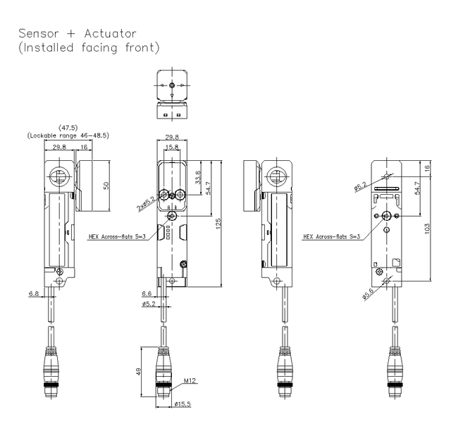 KEYENCE GS-51PC Power-to-release Standard type PNP M12 connector type ...