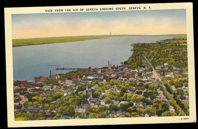 Aerial Geneva looking South New York NY Postcard | eBay