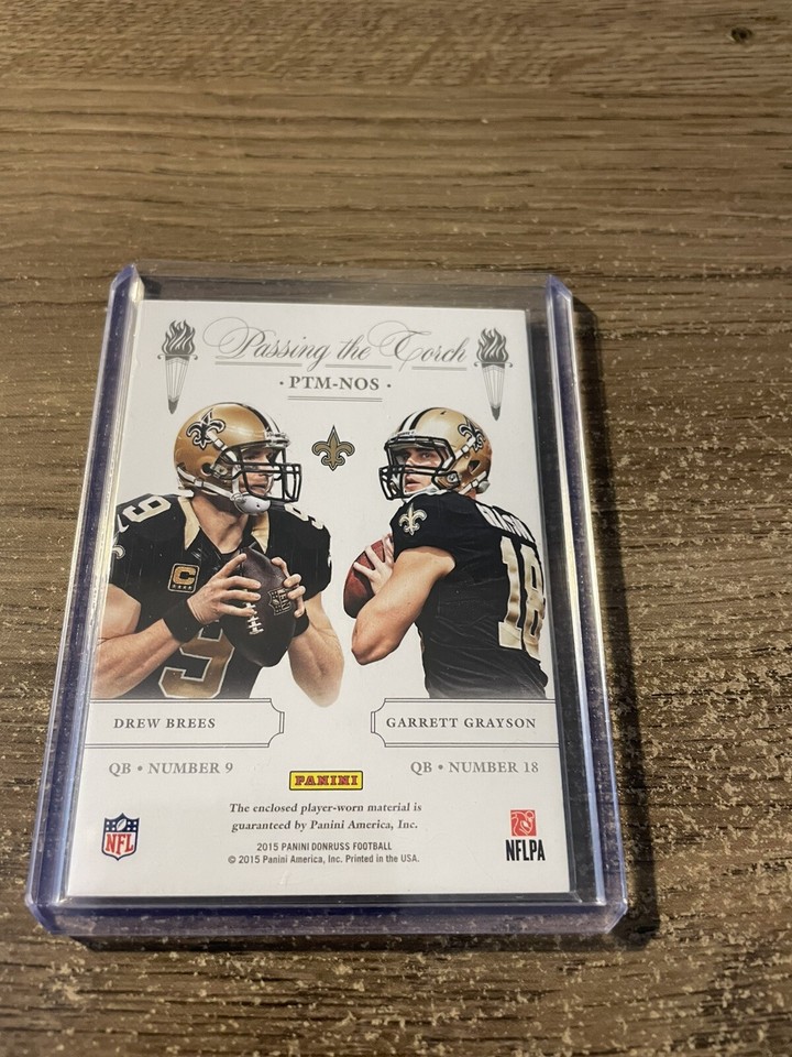 2015 Donruss Passing the Torch Jersey Drew Brees Grayson RC #’D /10 | eBay