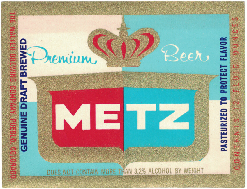 Metz Beer Label 3.2% Alcohol | eBay