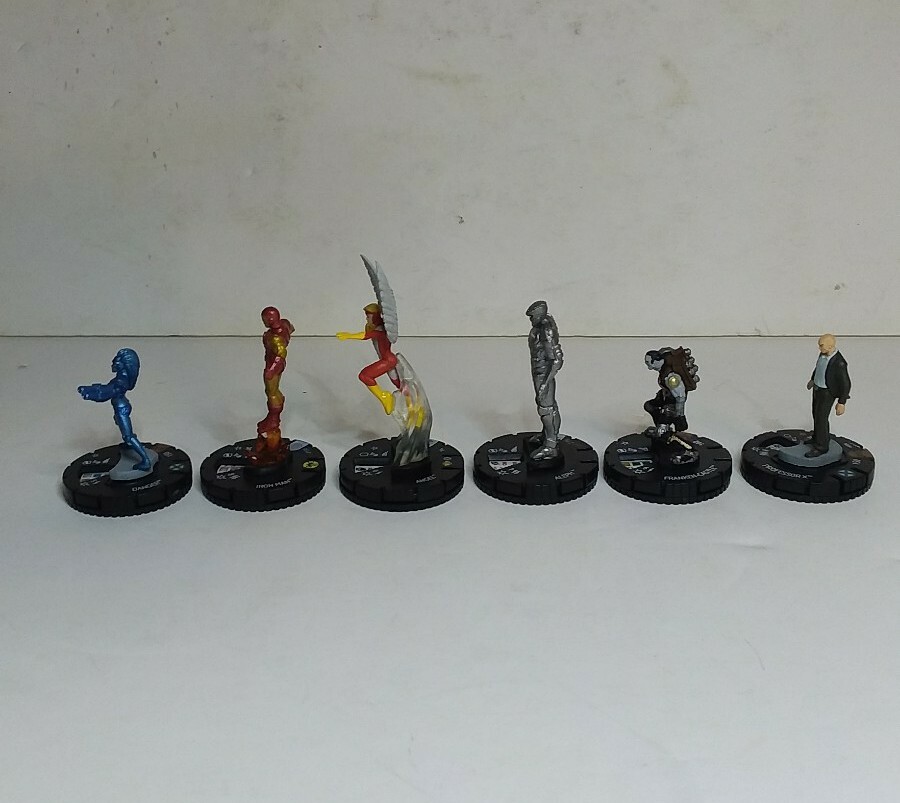 Wizkids Marvel Heroclix Aleph Angel Danger Iron Man And More Set Of 6 ...