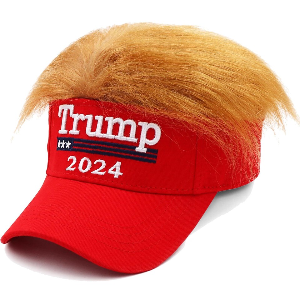 Trump Merchandise Trump Hat with Hair MAGA Hats Trump 2024 Make America ...