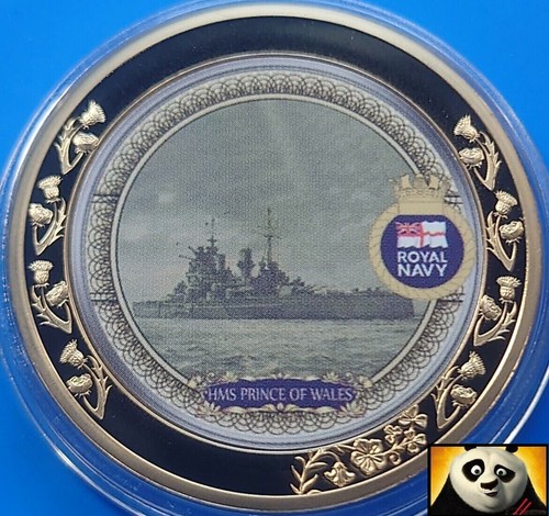 2020 Ships of the Royal Navy HMS PRICE OF WALES 40mm Commemorative Coin ...