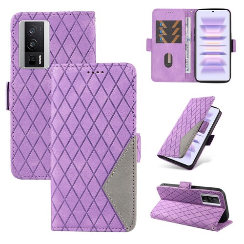 Splice Grid Leather Wallet Phone Case for Xiaomi Redmi 10 9A 10X K60 9T ...