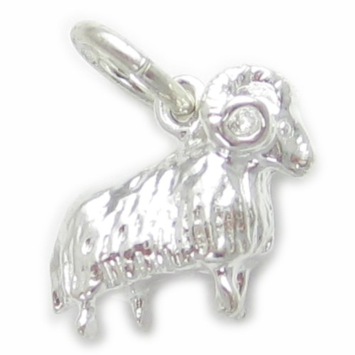Ram Aries small sterling silver charm .925 x 1 Zodiac Rams charms ...