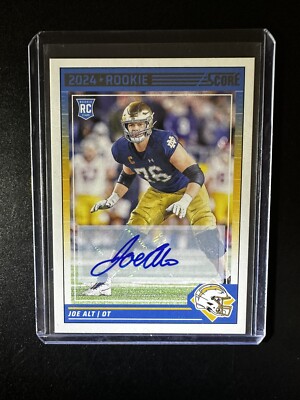Joe Alt AUTO ROOKIE 2024 Panini Score Football #307 LA Chargers Notre ...