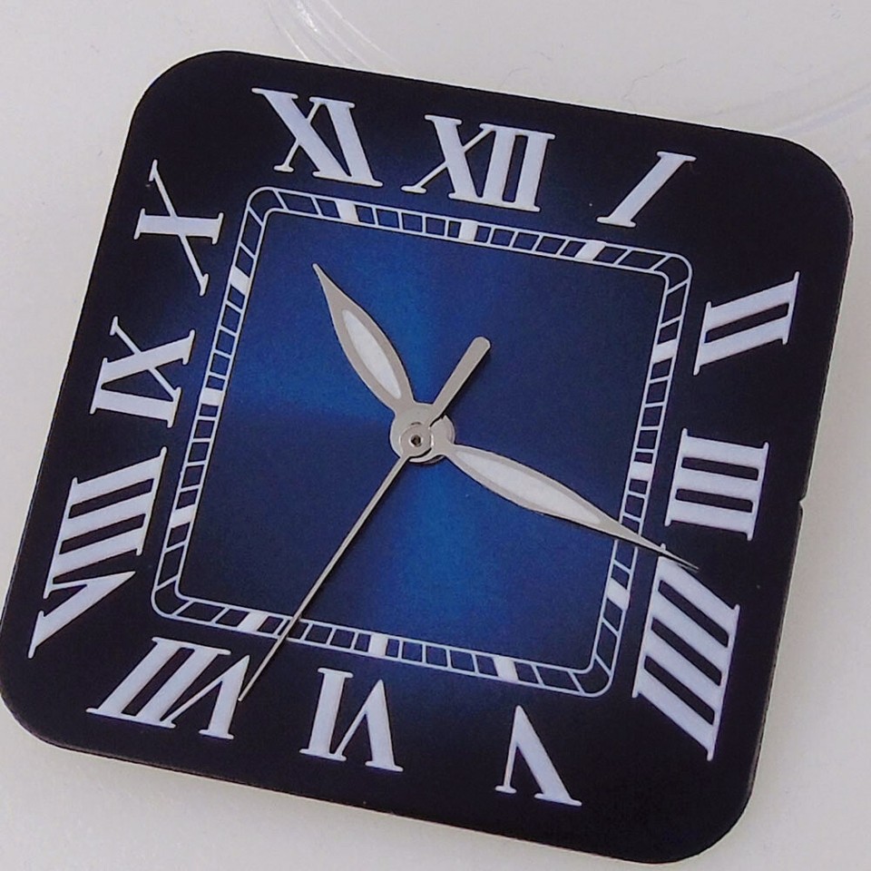 42mm Silver Gold Square Watch Case 27mm Dial White Blue Black fit NH35 ...